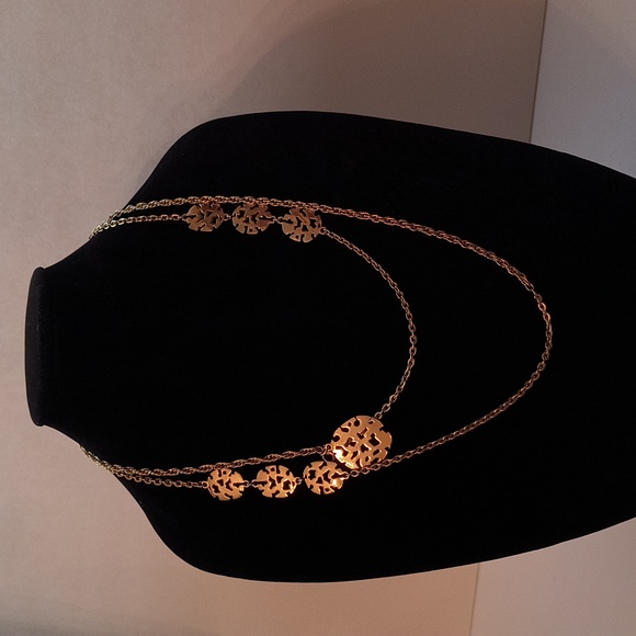 Jewelry | Vintage Long 52 Inches Goldtone Flat Mod Abstract Connector ...